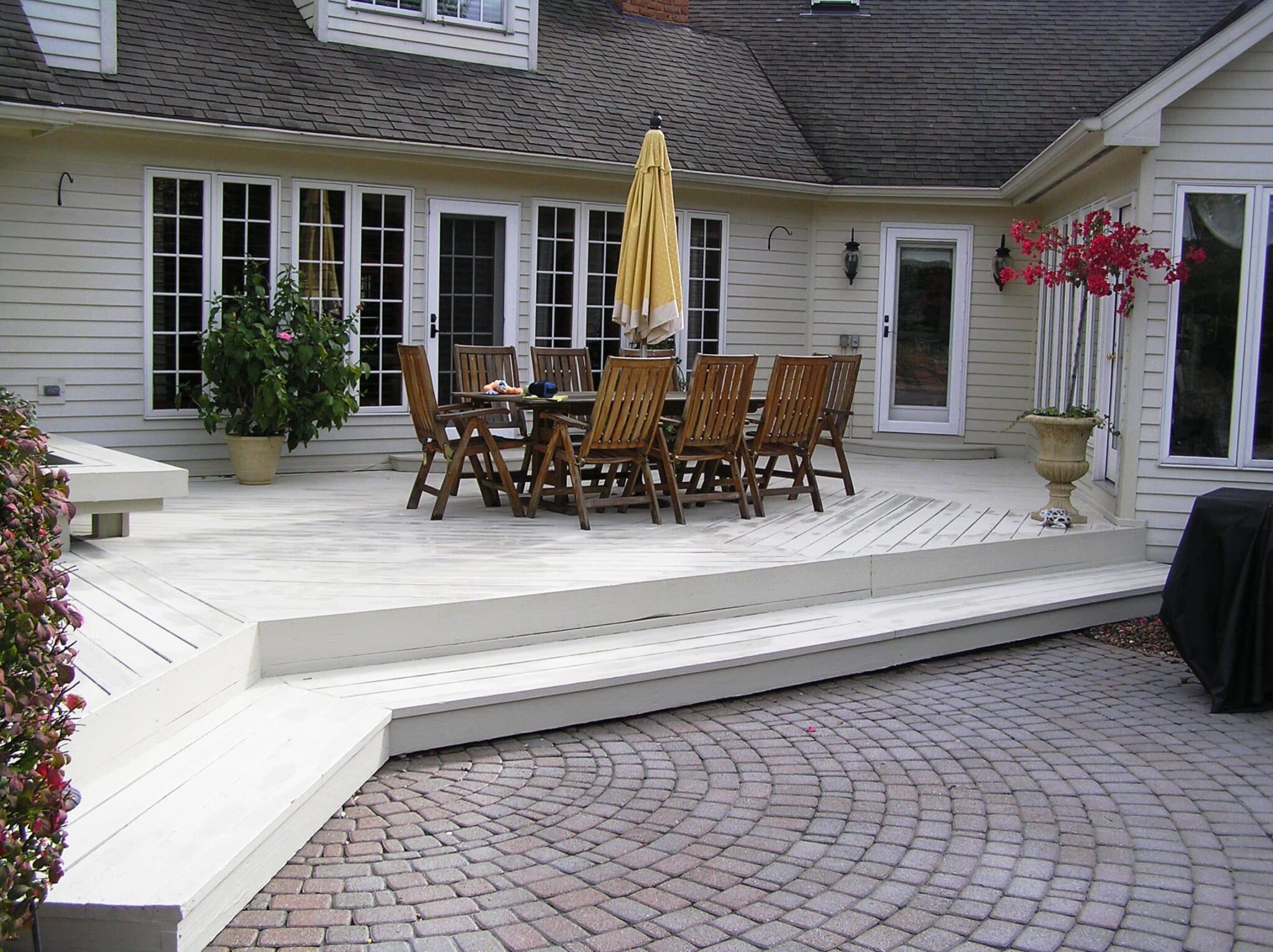 Resurfaced Deck with Travertine Pavers Using StoneDecks System - StoneDeks