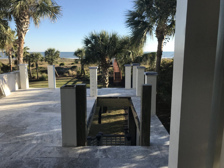 Travertine Stone Deck with StoneDeks System - StoneDeks