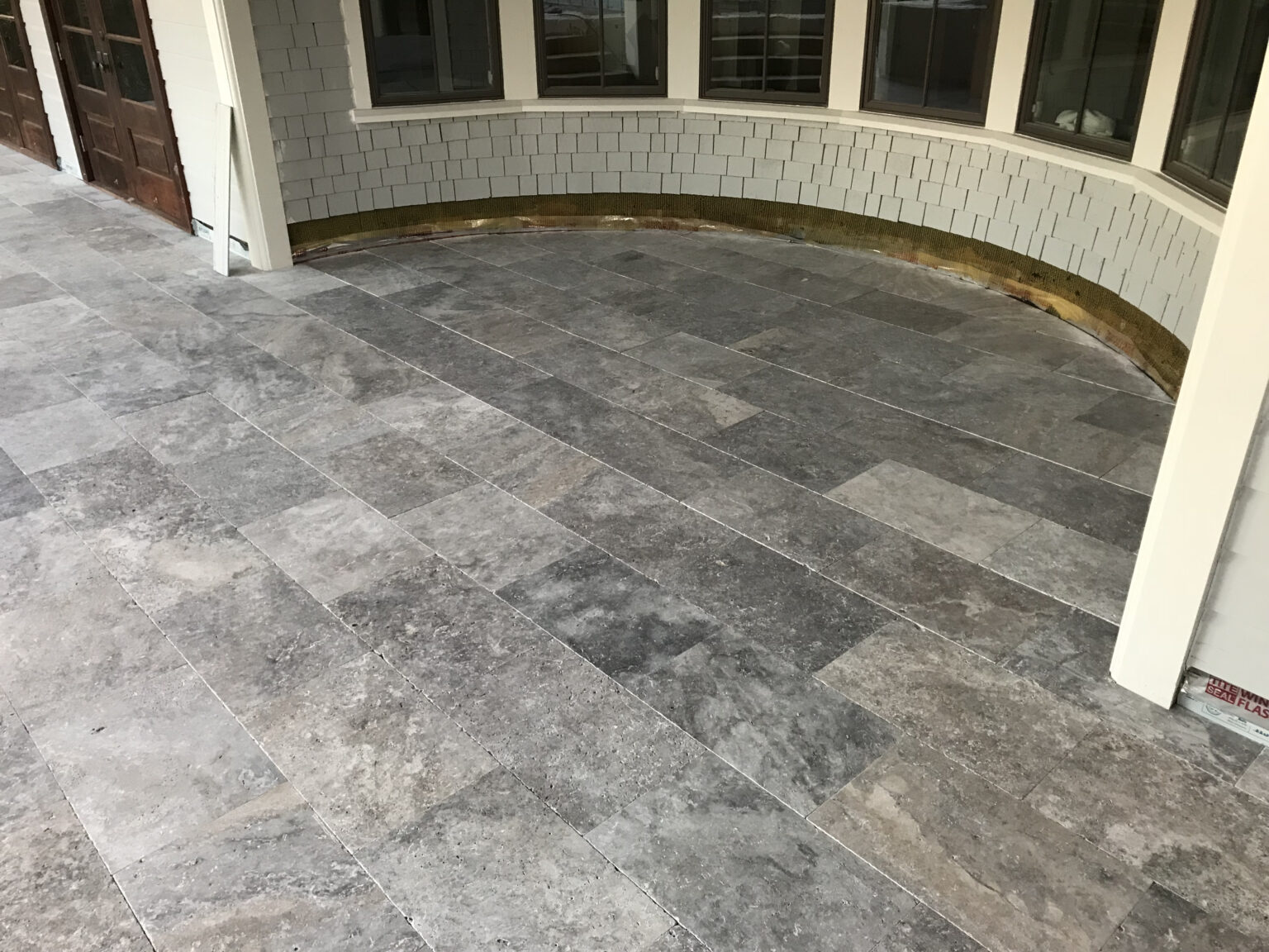 Travertine Stone Deck with StoneDeks System - StoneDeks