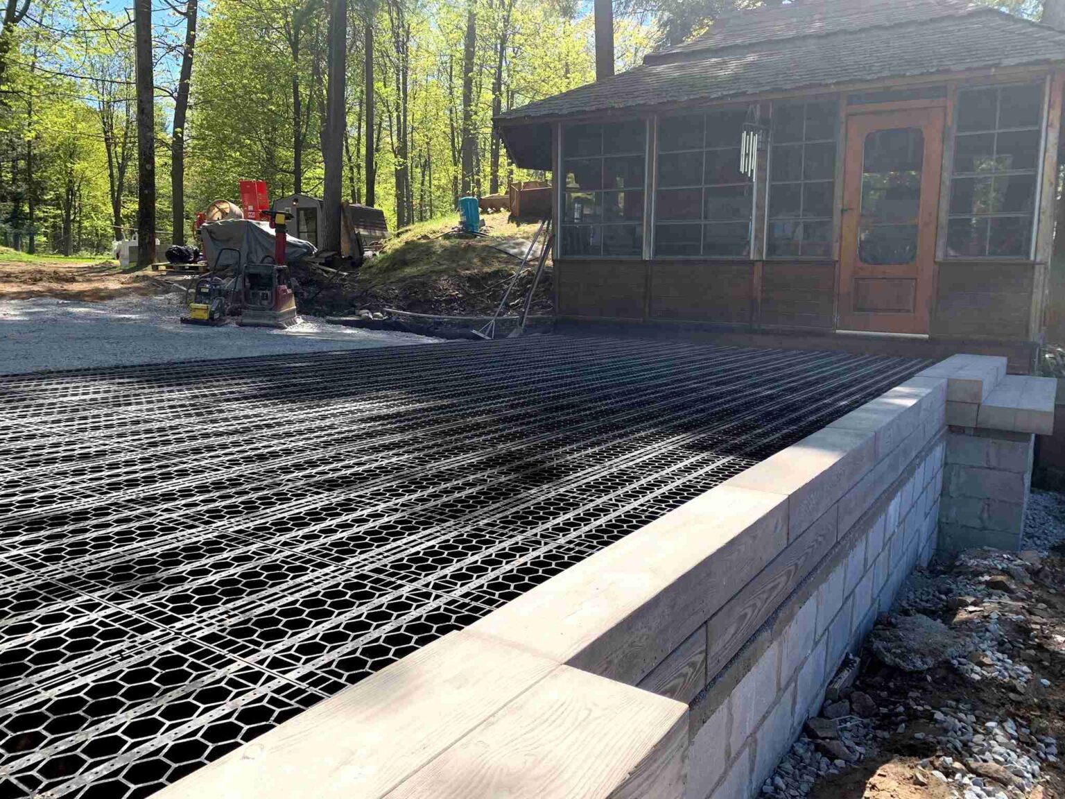 Lakeside Deck with Wood Grain Concrete Pavers - StoneDeks